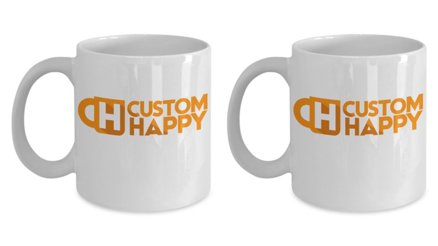 Set of 2x 11 oz White Custom Coffee Mugs – CustomHappy